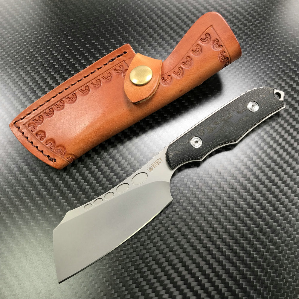 KUBEY KU341A Aiden Full Tang Fixed Blade Knife Black Micarta Handle w ...