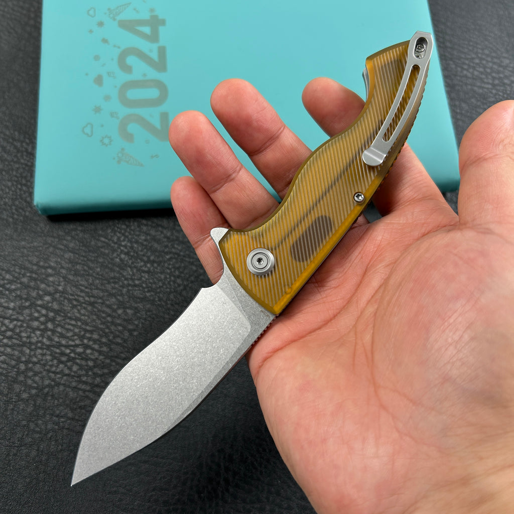 KUBEY KU208E Timberwolf Flipper Outdoor Folding Knife Ultem Handle 3.4 ...